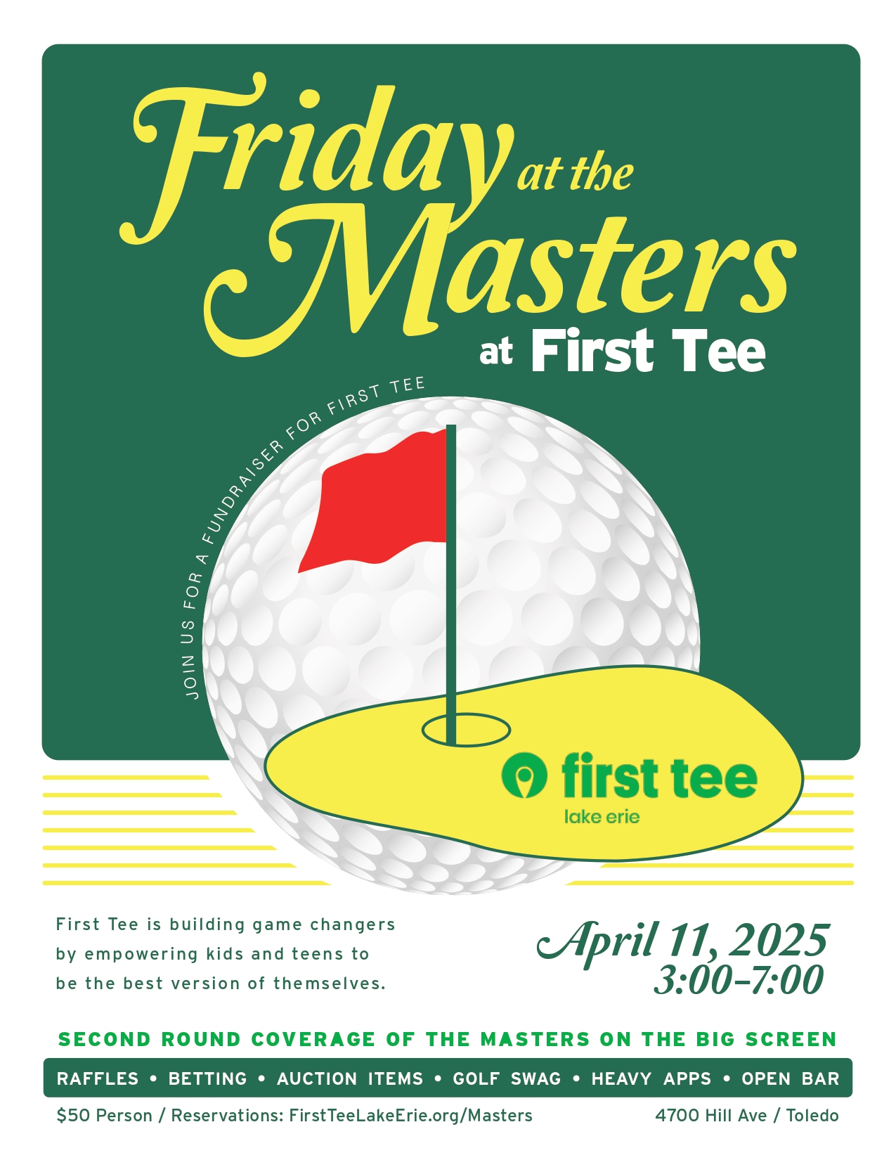 2025 Masters Watch Party Tickets - First Tee - Lake Erie